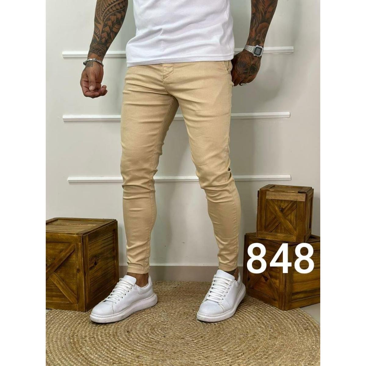 Calça Sarja Masculina Jay Jones Alfaiataria Premium - Bege | Netshoes