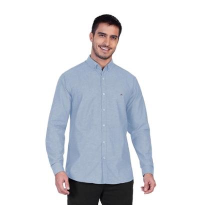 Camisa Aramis Masculina Slim Oxford Button Down Azul Mescla - Azul ...