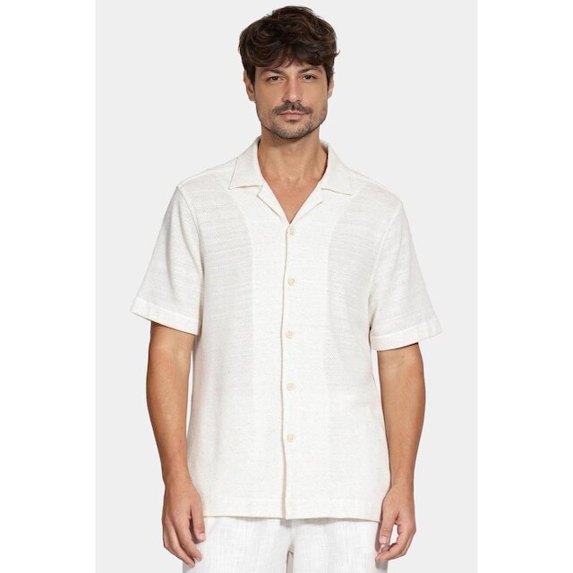 Camisa Aramis Regular Malha Textura Natural - Natural. | Netshoes
