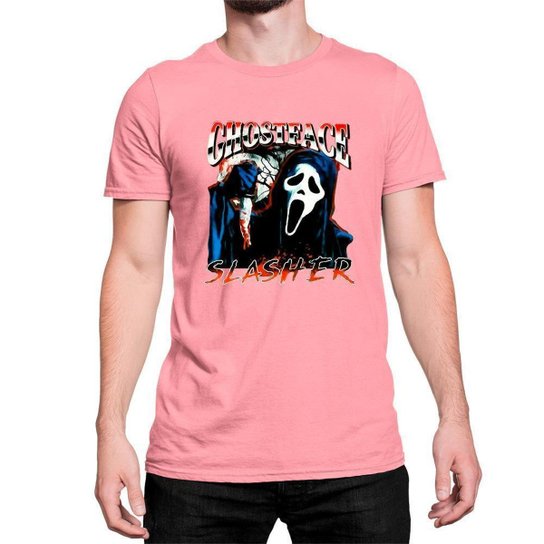 Camisa Basica Estampa Filme Pânico Ghostface Slasher - Rosa | Netshoes