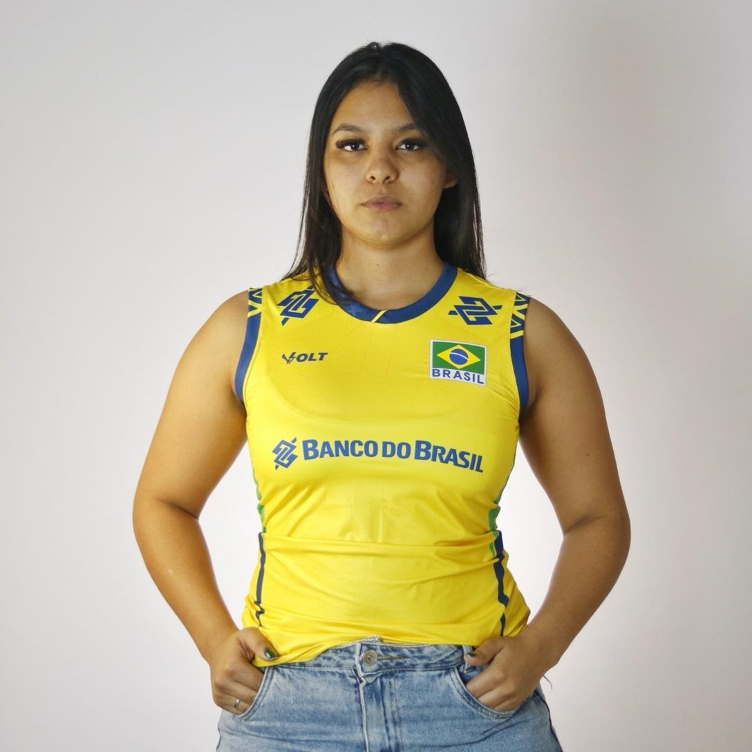 Camisa Brasil Vôlei Volt Regata 2025 Jogo 1 Amarela - Feminina - Amarelo | Netshoes
