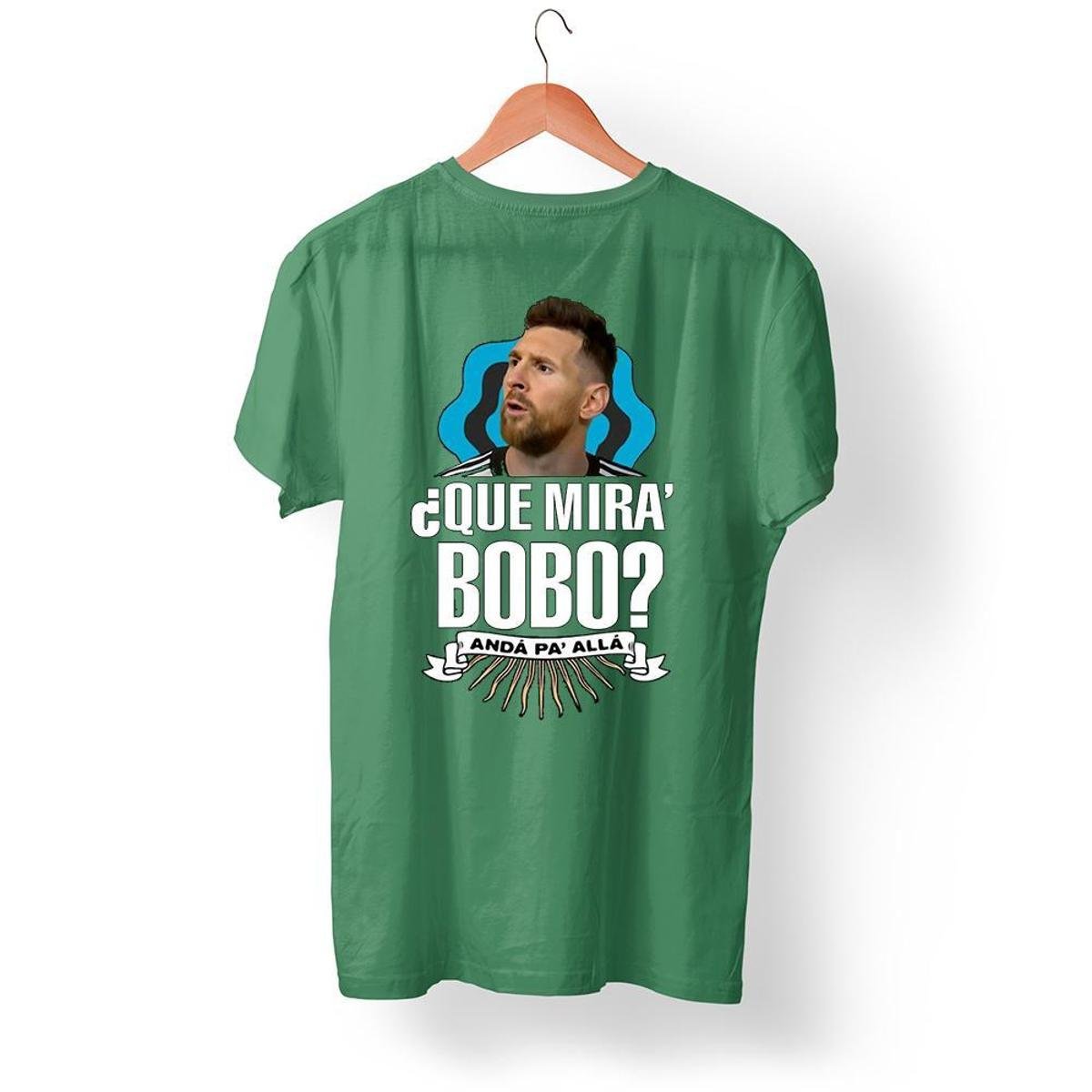 Camisa Camiseta Lionel Messi Que Miras Bobo Argentina Cup - Verde ...