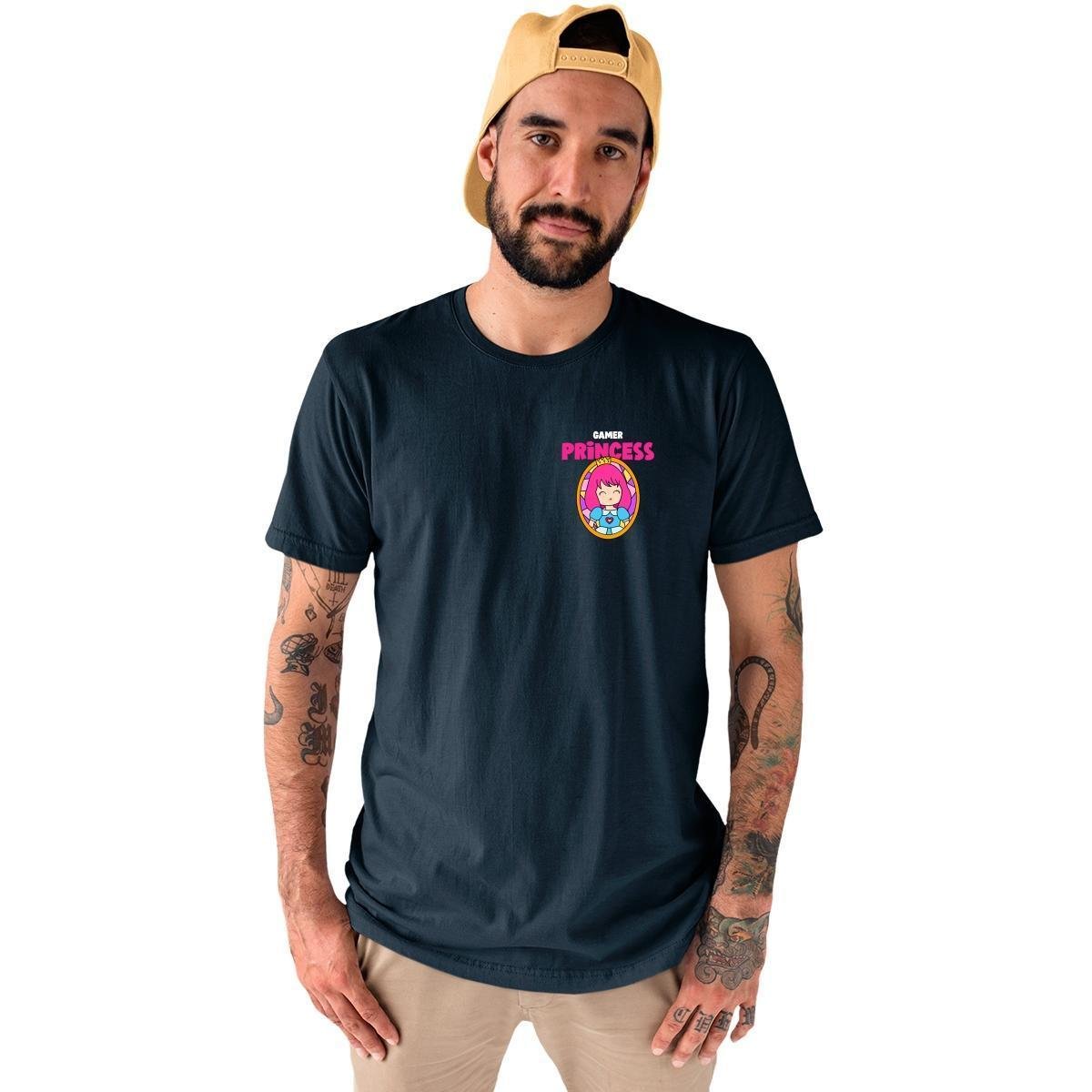 Camisa Camiseta Logo Gamer Princess Jogadora Feminina Geek - Azul ...