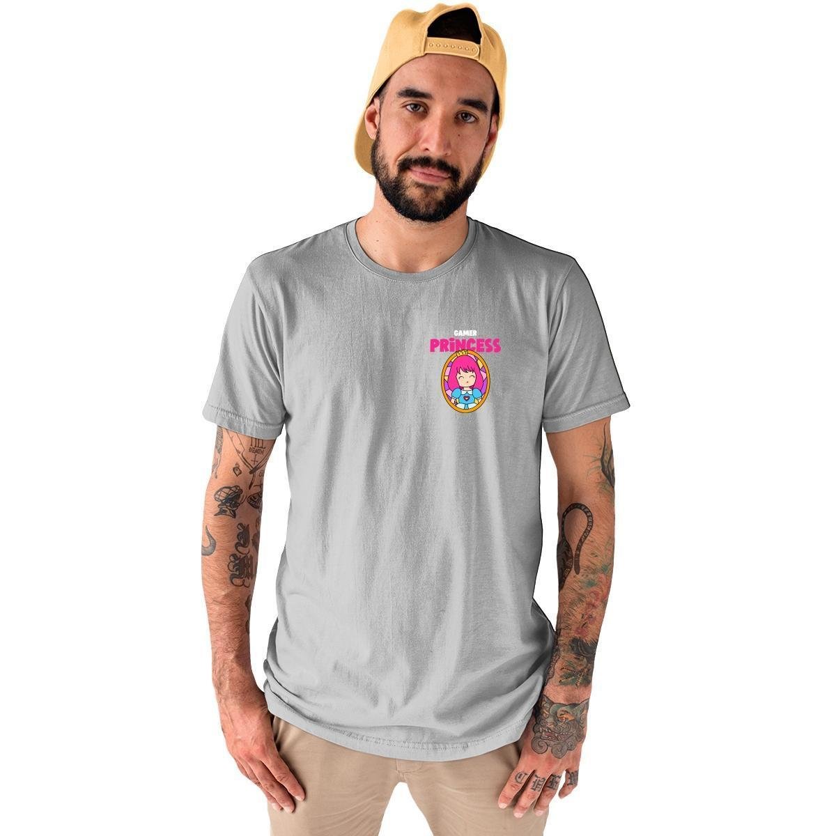 Camisa Camiseta Logo Gamer Princess Jogadora Feminina Geek - Cinza ...