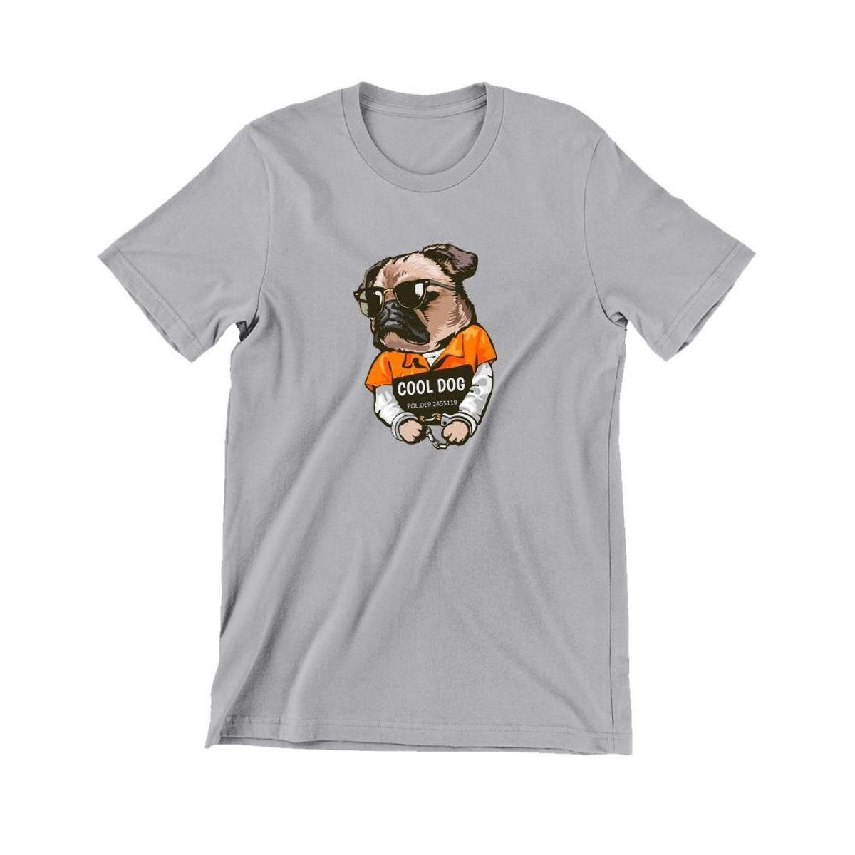 Camisa Camiseta Pug Tumblr Swag Preso Cool Dog Algodão Pet - Cinza ...