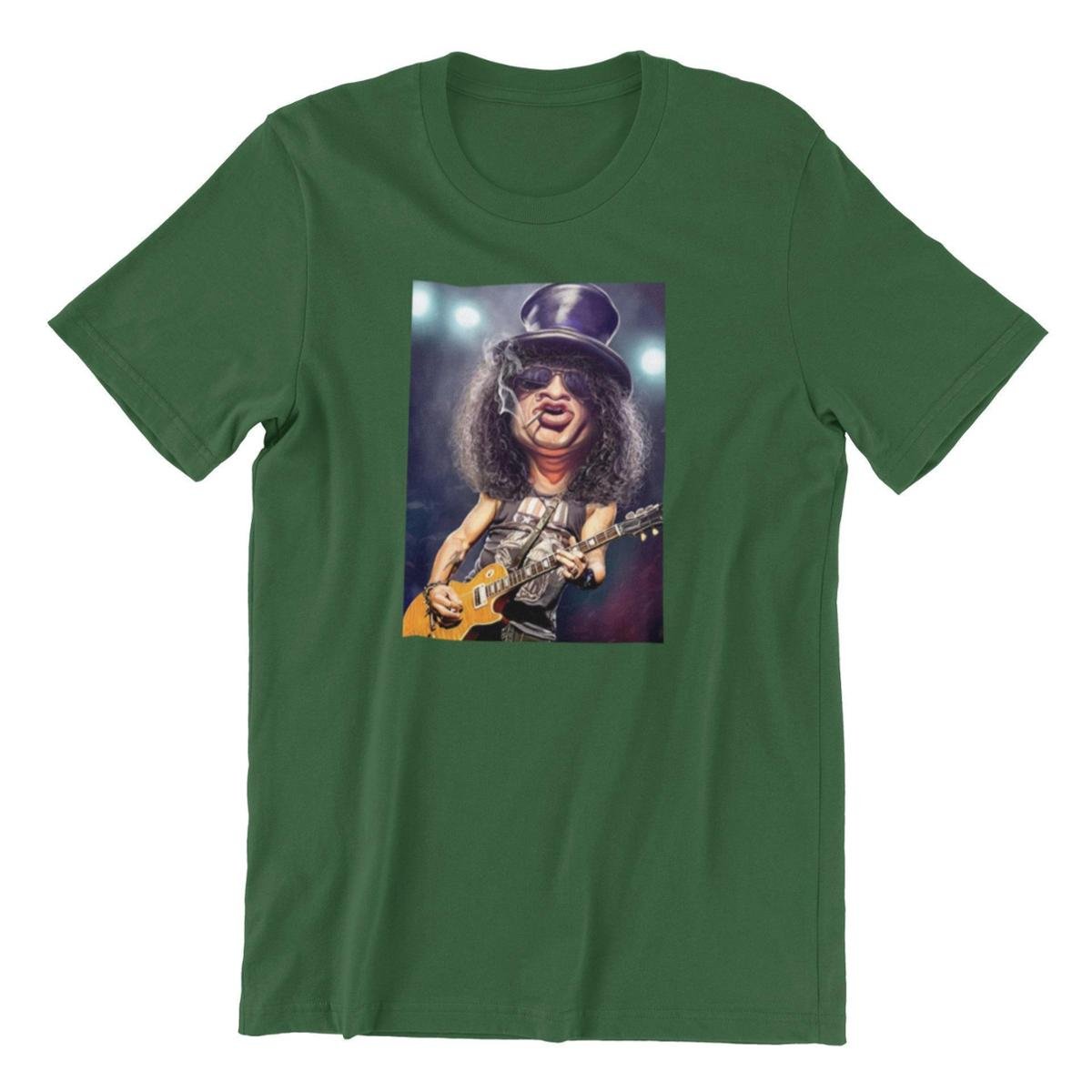 Camisa Camiseta Slash Guns N' Roses Rock Guitarrista Algodao - Verde ...