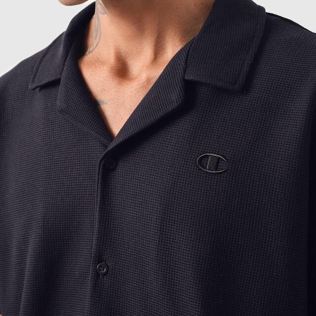 CAMISA CHAMPION LIFE WAFFLE C LOGO - Preto | Netshoes