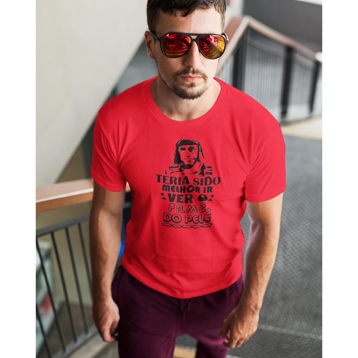 Camisa Chaves Era Melhor Ter Ido Ver O Filme Do Pelé Algodão - Bordô ...