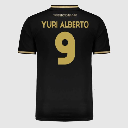 Camisa Corinthians Classic 9 Yuri Alberto Masculina - Preto | Netshoes