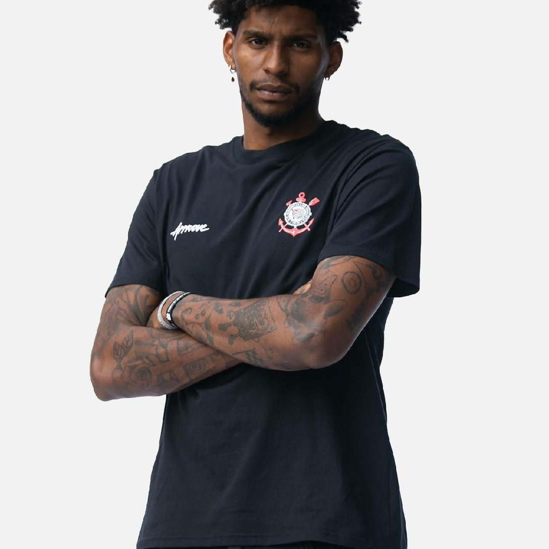 Camisa Corinthians CP Bold Approve Preto - Masculino - Preto | Netshoes