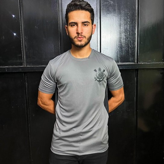 Camisa Corinthians Recortes Chumbo - Masculino - Cinza | Netshoes