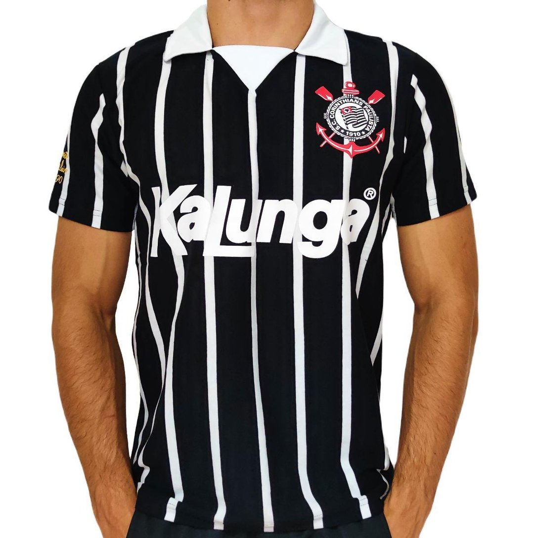 Camisa Corinthians Retro 1990 Kalunga - Masculino - Preto | Netshoes