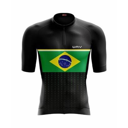 Camisa de Ciclismo Masculina Manga Curta Brasil Vários Modelos- XL - Brasil Tintas - Preto ...