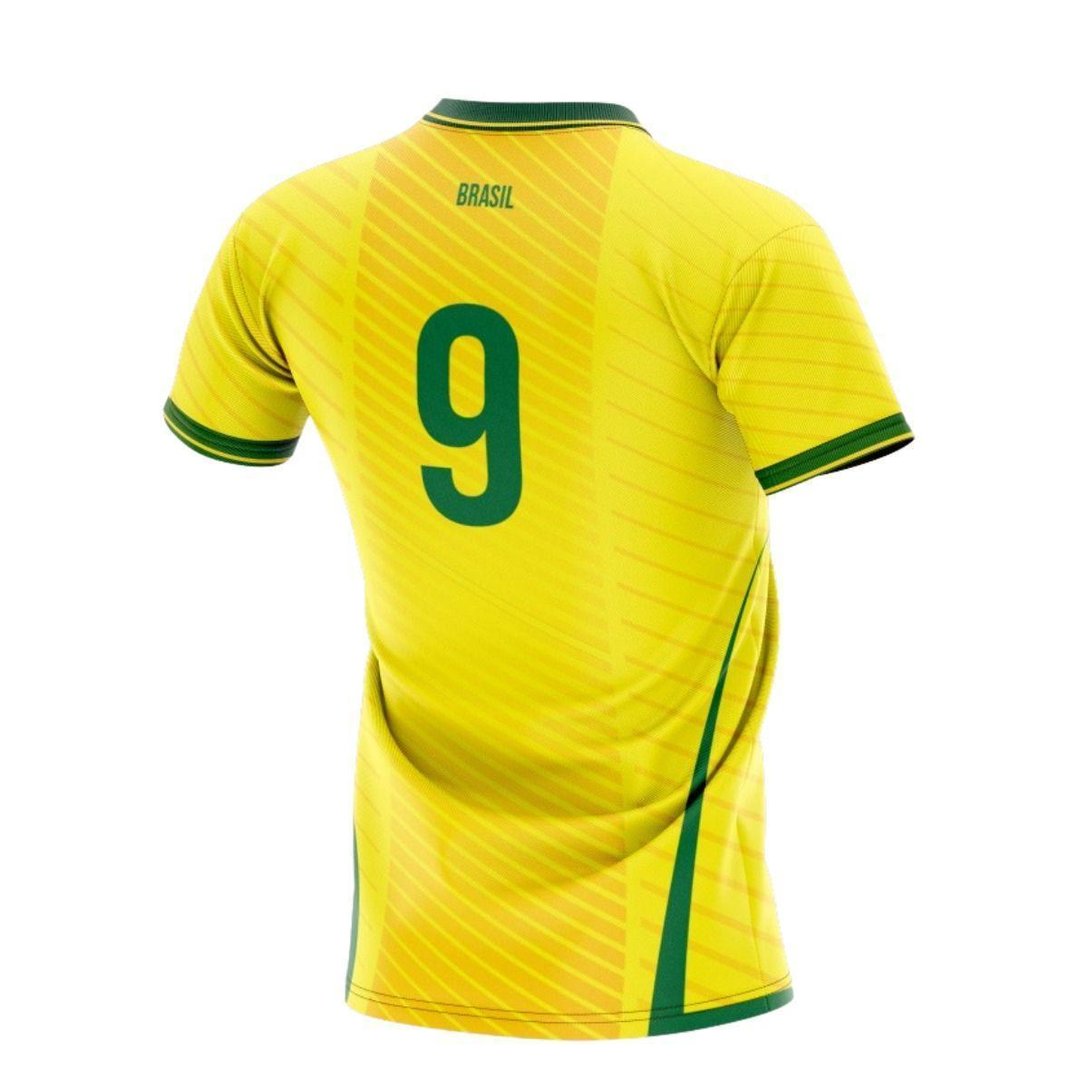 Camisa do Brasil infantil Juvenil Retrô Penta 2002 R9 - Amarelo | Netshoes