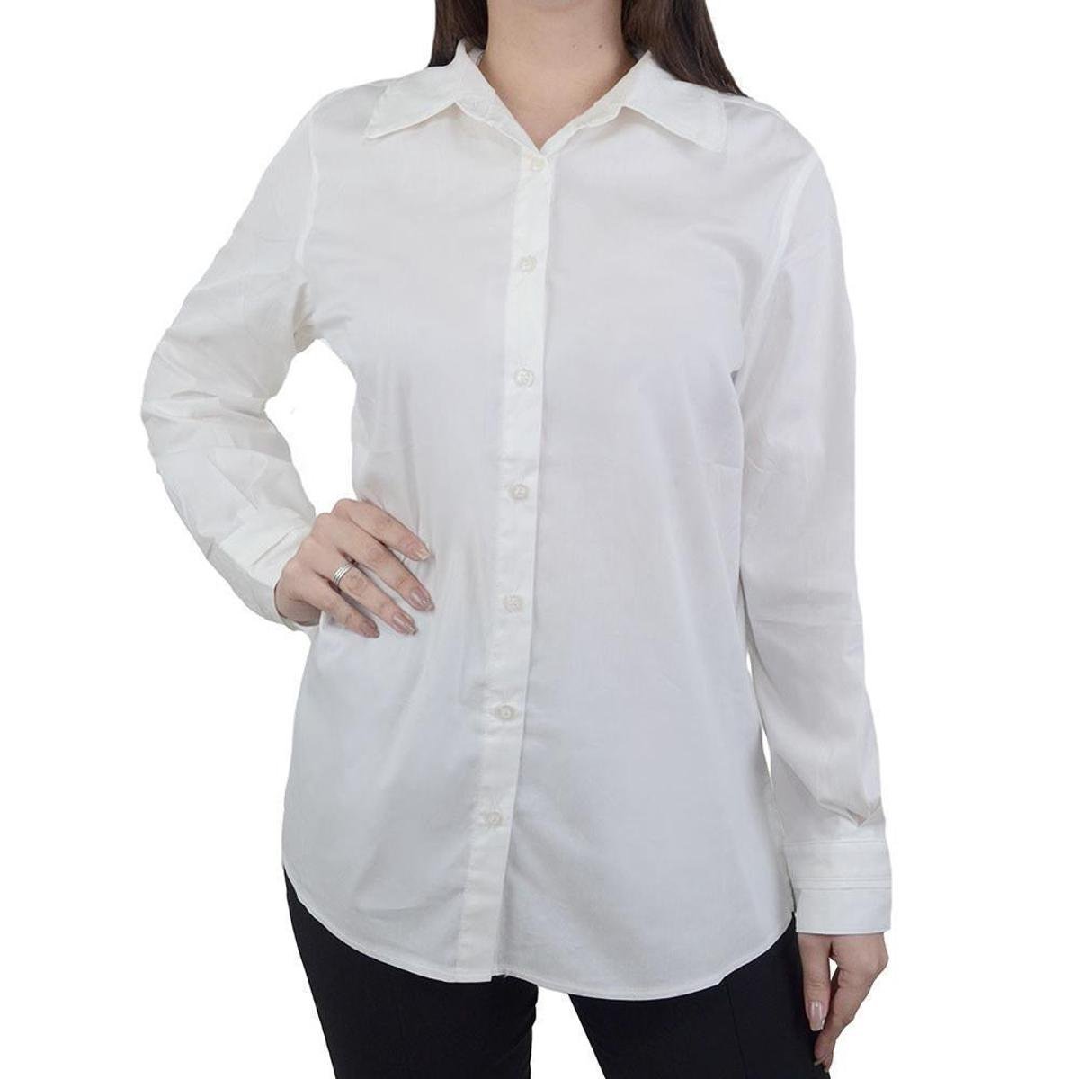 Camisa Feminina Alpelo ML Ema Branco Off White - 10400284 - Branco ...