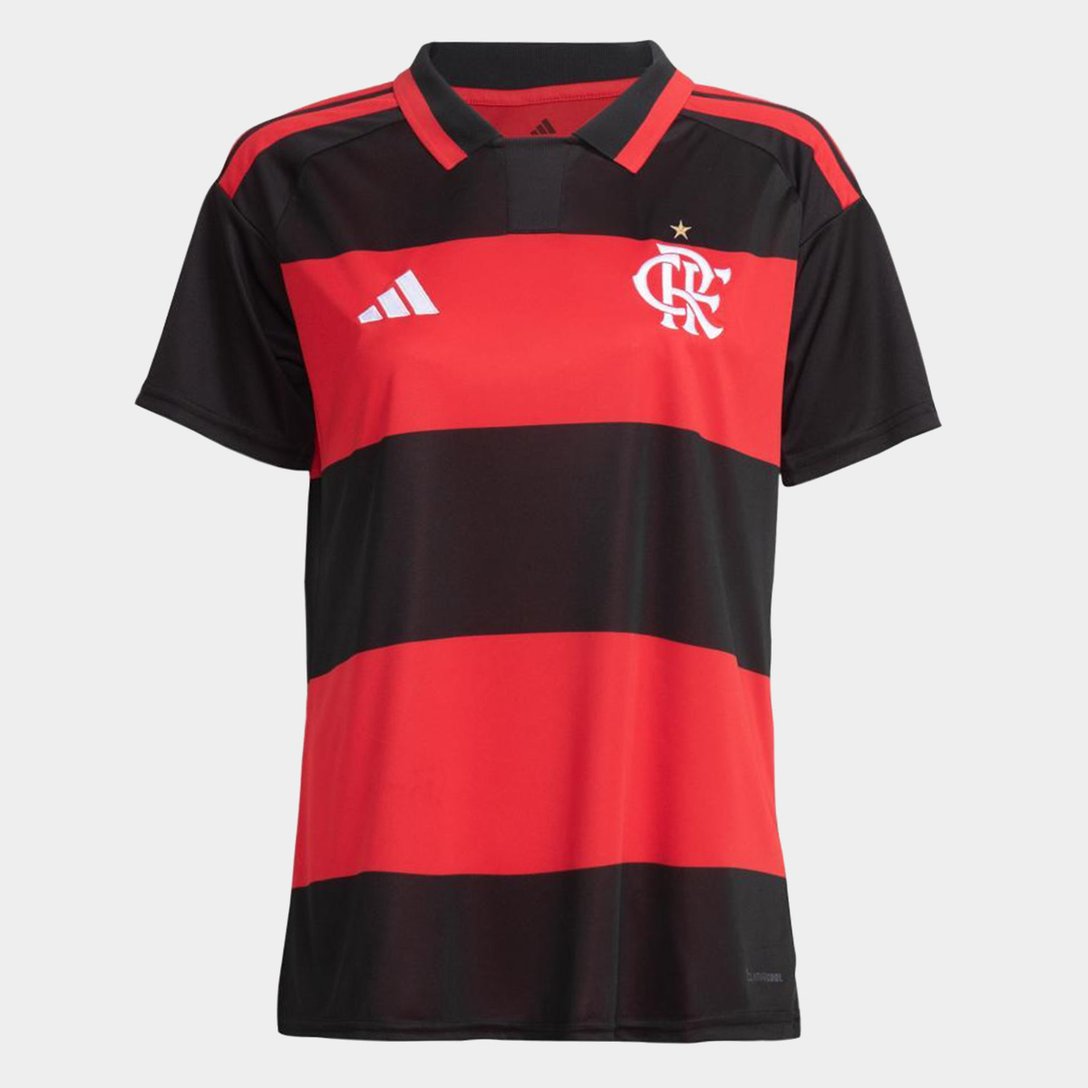 Camisa Flamengo I 26/27 s/n Torcedor Adidas Feminina - Vermelho+Preto ...