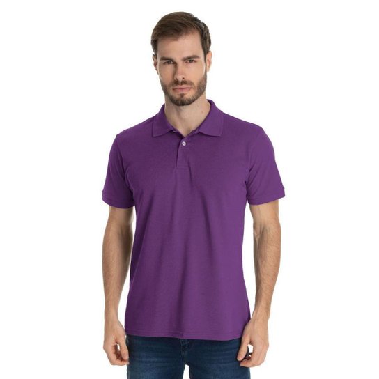 Camisa Gola Polo Piquet Masculina Básica Lisa - Roxo | Netshoes