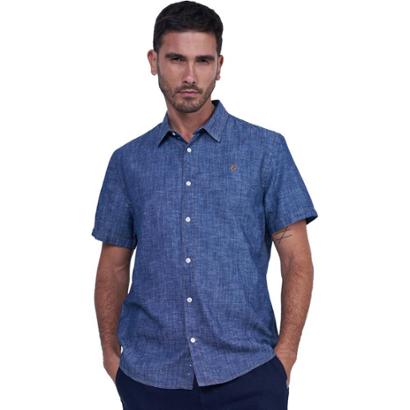 Camisa Jeans Colcci Relax MC Masculino - Azul | Netshoes