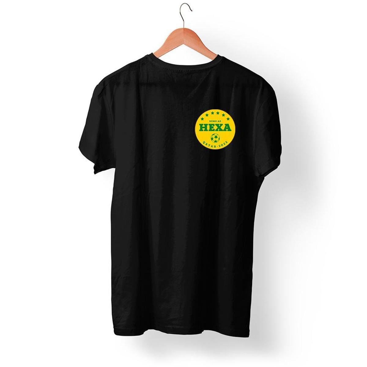 Camisa Logo Estampa Peitoral Brazil Hexa Cup do Mundo 22 Camiseta Time ...