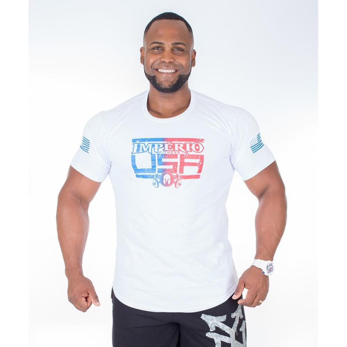 Camisa Long Império Fitness USA Degrades - Branco | Netshoes