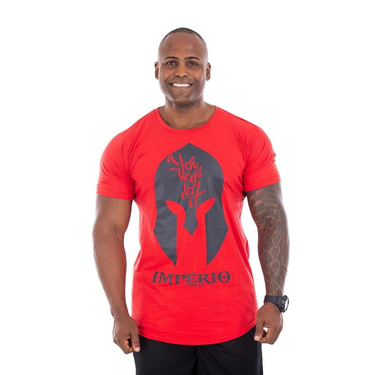Camisa Long Império Fitness You Can Do It Masculina - Vermelho | Netshoes