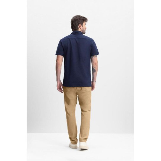 Camisa Masculina Em Piquet Essendi - Azul Escuro | Netshoes