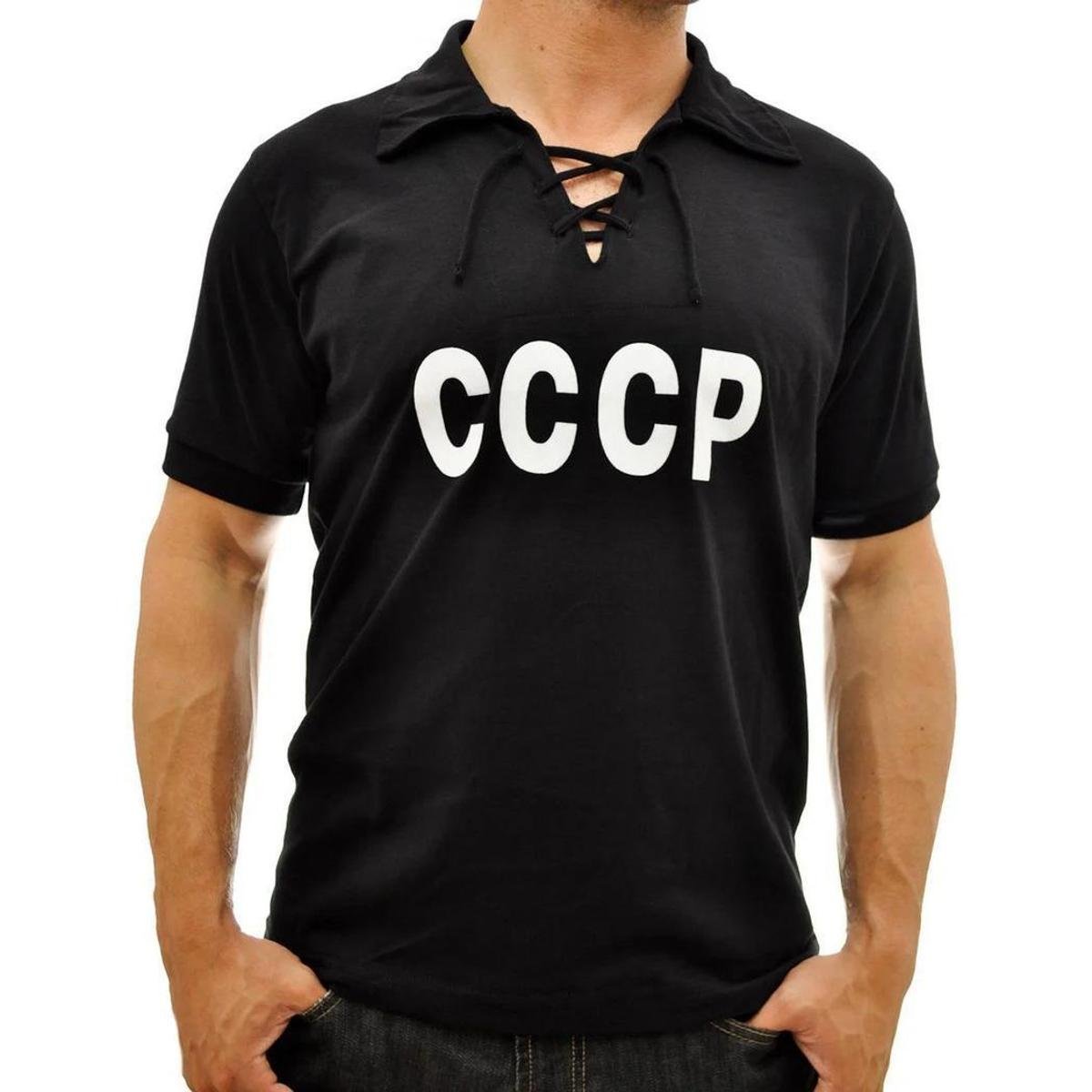 Camisa Masculina Retrô CCCP Yashin Preta - Preto | Netshoes