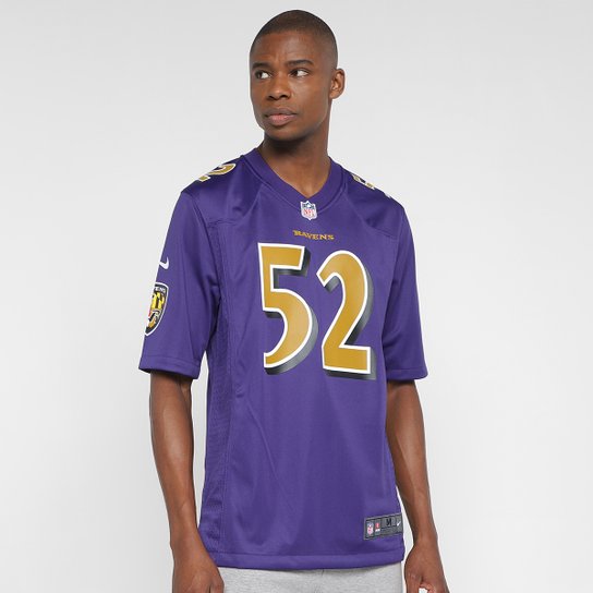 Camisa NFL Nike Baltimore Ravens Lewis 52 Game Secondary Alternate ...