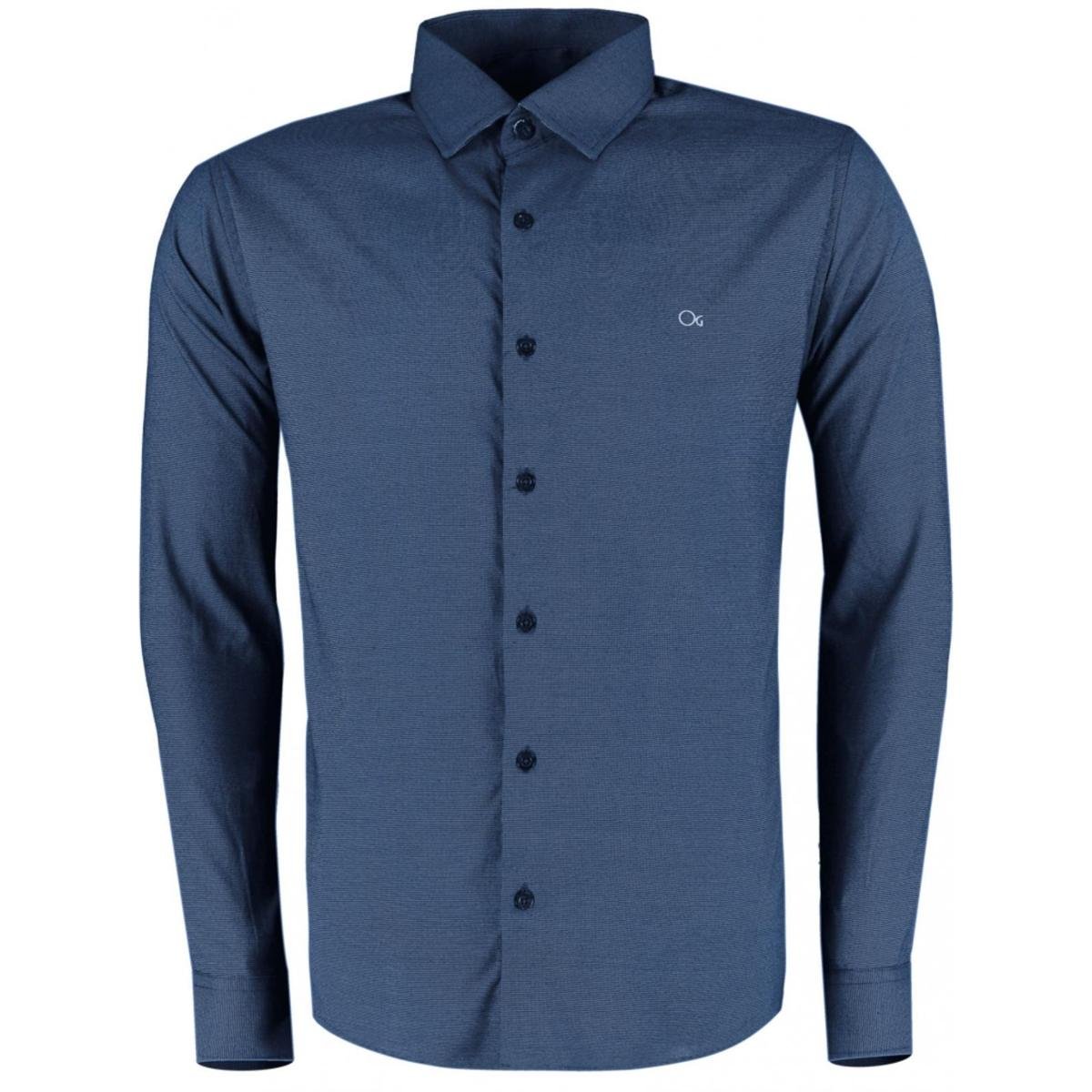 CAMISA OGOCHI MANGA LONGA CULT SLIM - MASCULINA - Marinho | Netshoes