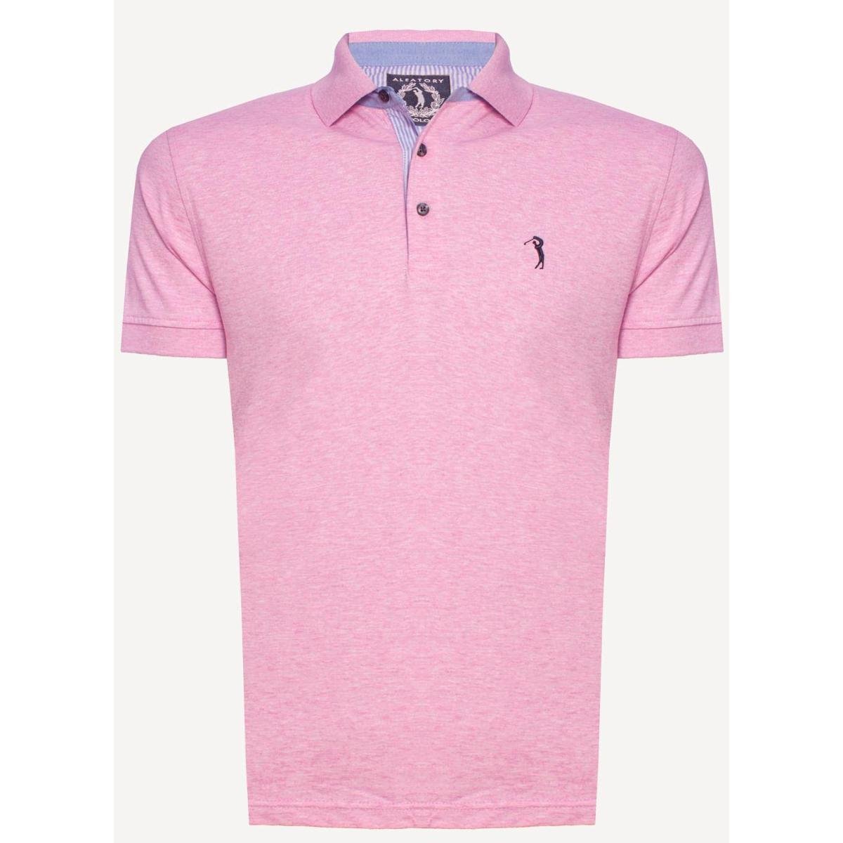 Camisa Polo Aleatory Lisa New Jersey Mescla Rosa - Rosa | Netshoes