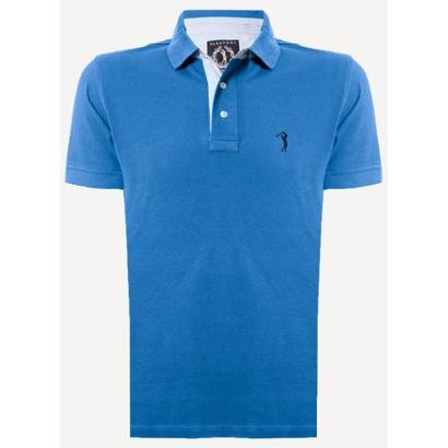 Camisa Polo Azul Lisa Aleatory-Azul-XGGGG - Azul | Netshoes