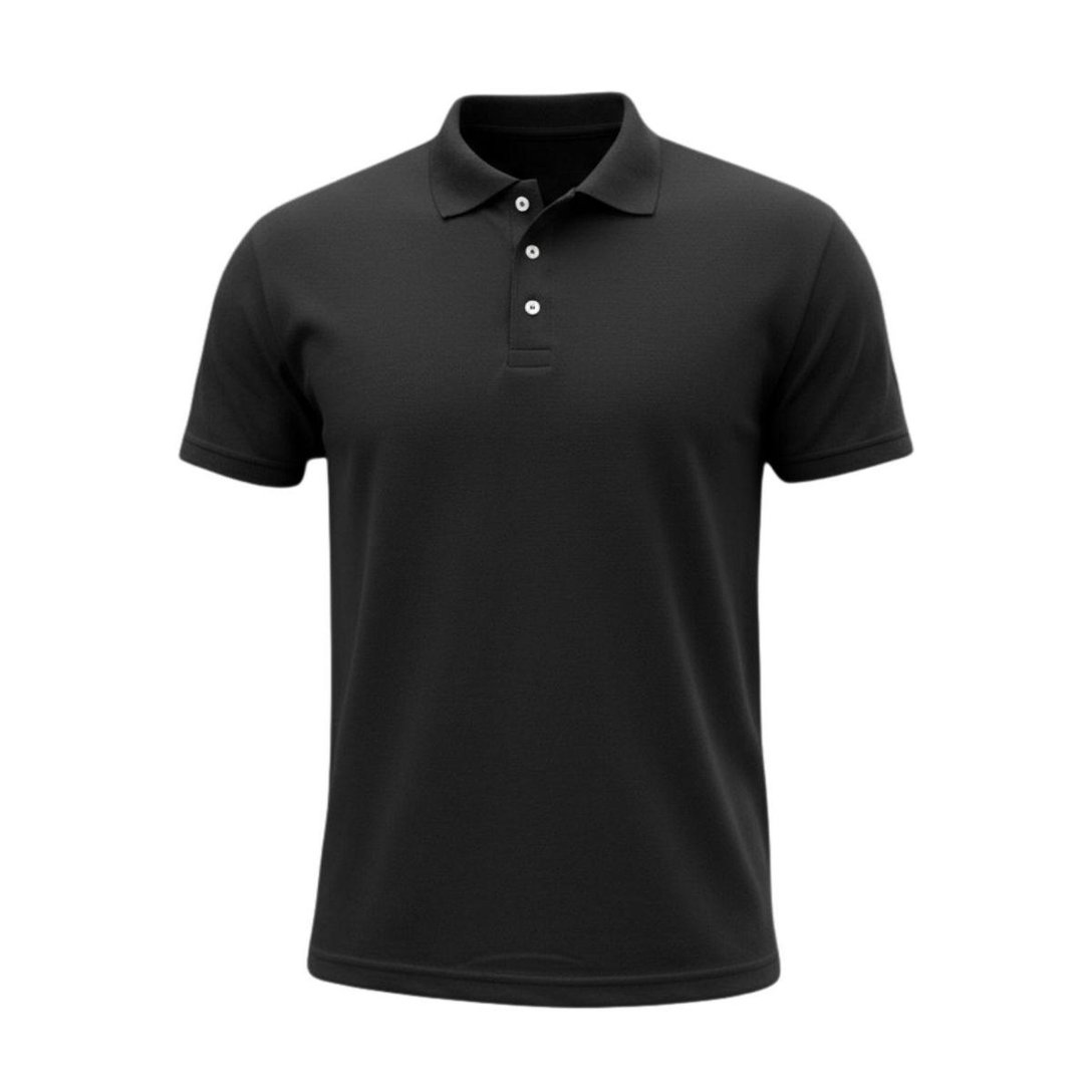 Camisa Polo Básica Piquet Masculina Lisa - Preto | Netshoes