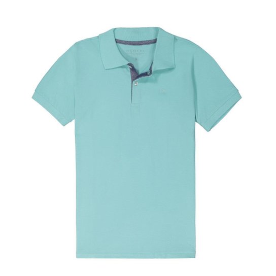 Camisa Polo Infantil Piquet Azul Essencial Ogochi - Azul | Netshoes