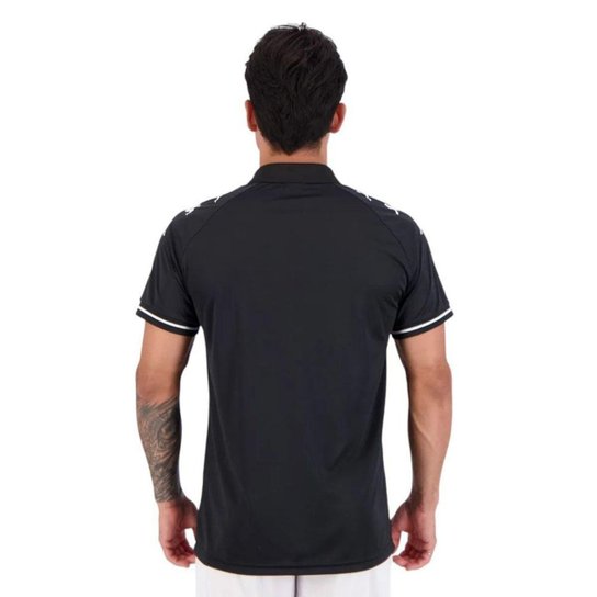 Camisa Polo Kappa Vasco Monochromatic Masculina - Preto e Branco 3G ...