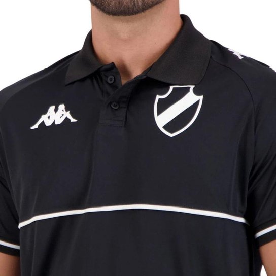 Camisa Polo Kappa Vasco Monochromatic Masculina - Preto e Branco 3G ...