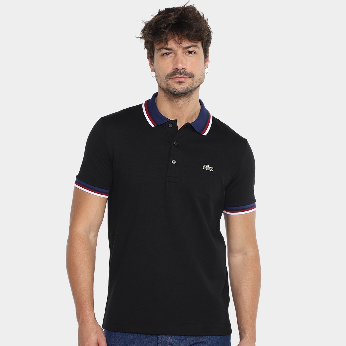 Camisa Lacoste Preta Masculina em promoção na Netshoes!