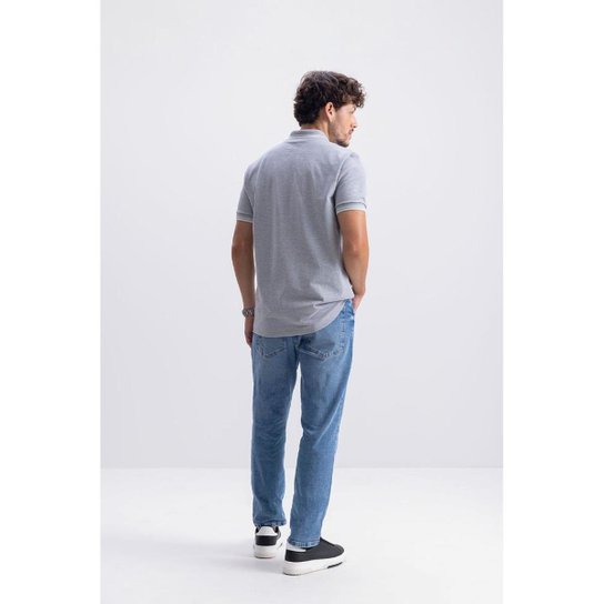 Camisa Polo Masculina Em Piquet Essendi Cinza Médio - Cinza | Netshoes