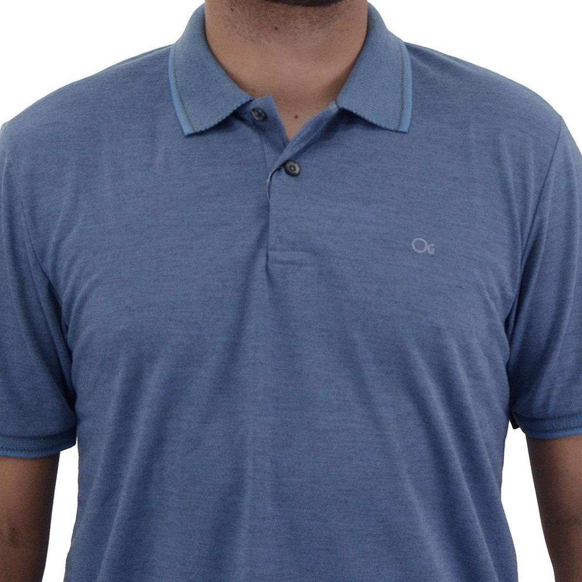 Camisa Polo Masculina Ogochi MC Casual Slim Azul - 007 - Azul | Netshoes