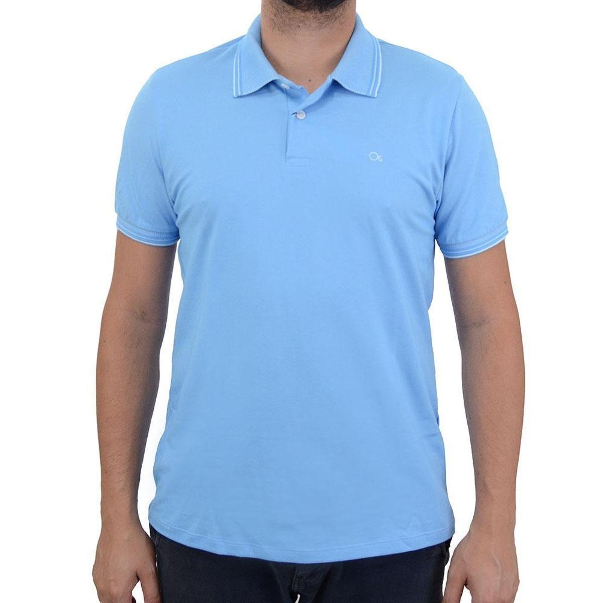 Camisa Polo Masculina Ogochi Slim Azul Claro - 007484 - Azul | Netshoes
