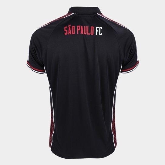 Camisa Polo São Paulo Tricolor SPR Masculina - Preto+Vermelho | Netshoes