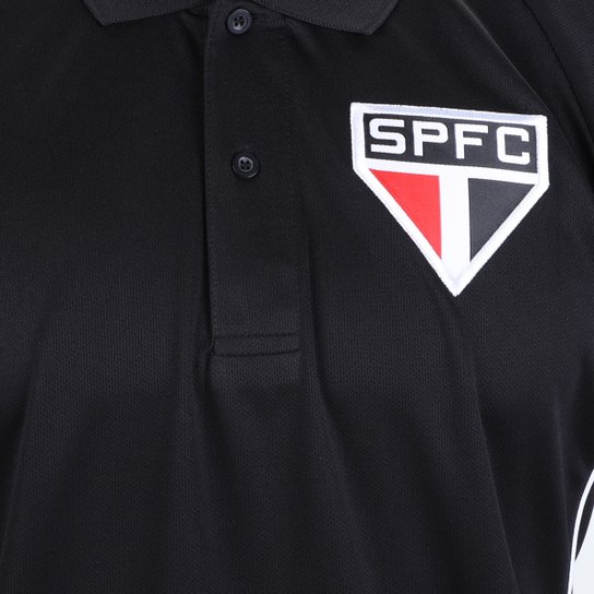 Camisa Polo São Paulo Tricolor SPR Masculina - Preto+Vermelho | Netshoes