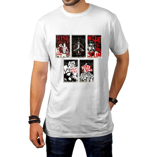 Camisa Punk Rock Dead Kennedys Cds Algodão Varias Cores - Branco | Netshoes