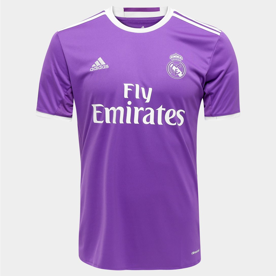 Camisa Real Madrid Away 16/17 s/nº Torcedor Adidas Masculina - Roxo ...