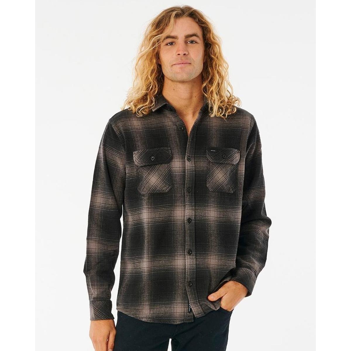 CAMISA RIP CURL COUNT FLANNEL SHIRT - DARK GREY - GG - Cinza | Netshoes