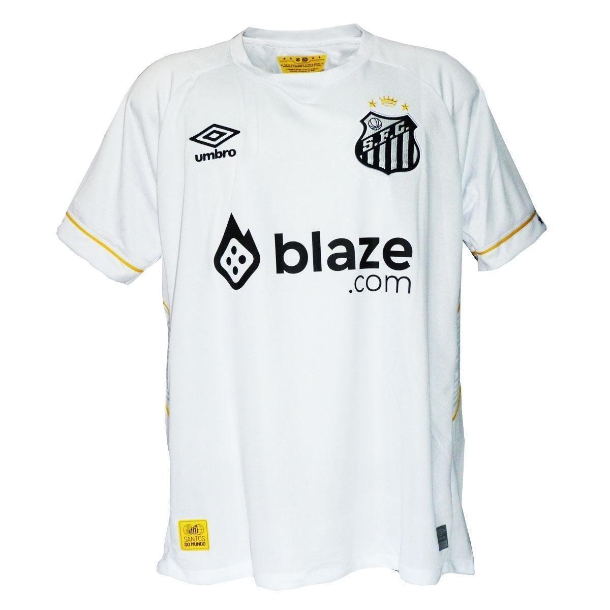 Camisa Santos Branca 1 Umbro Original Masculina Peixe Blaze - Branco | Netshoes