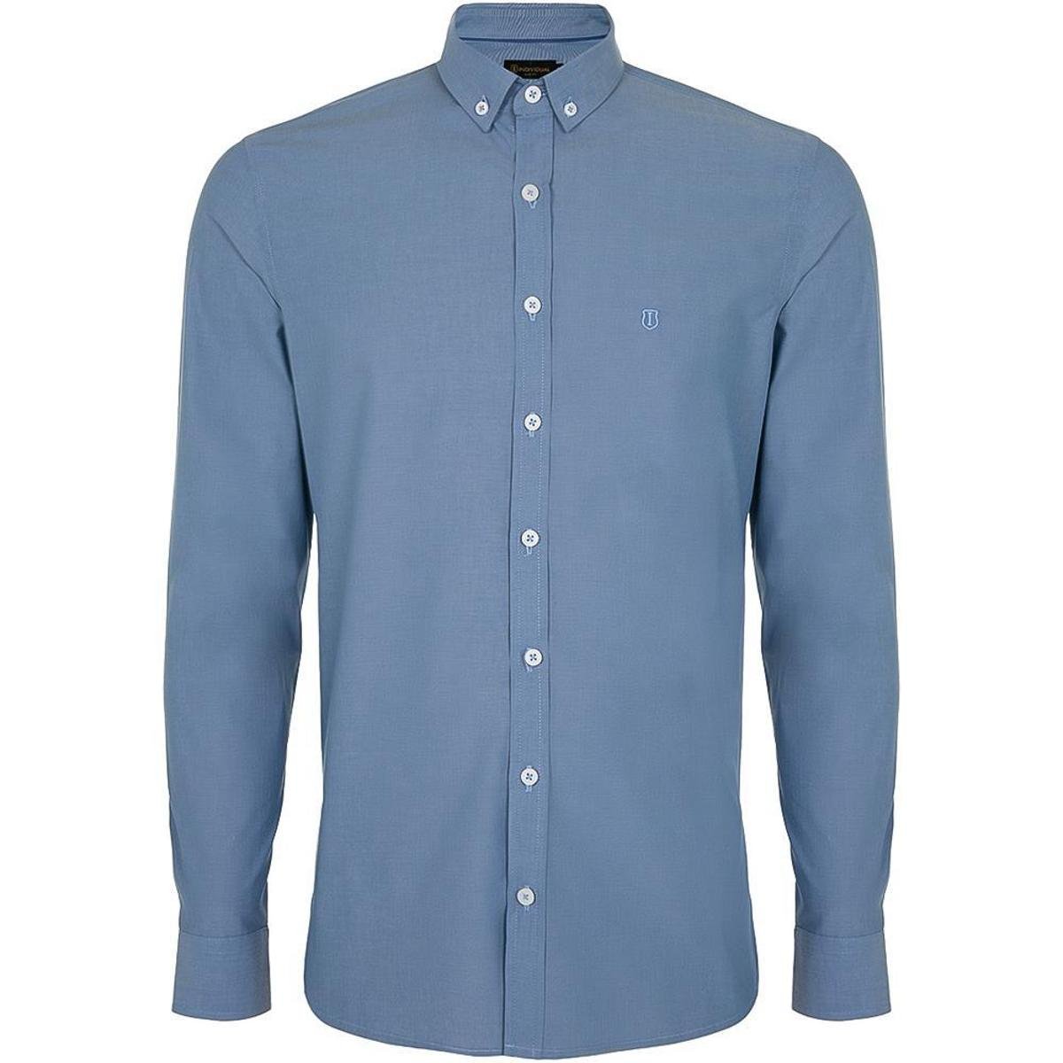 Camisa Slim Individual Lisa Masculino - Azul | Netshoes