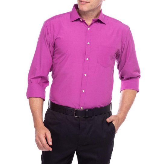 Camisa Social Masculina Roxa Lisa - 2 - Roxo | Netshoes