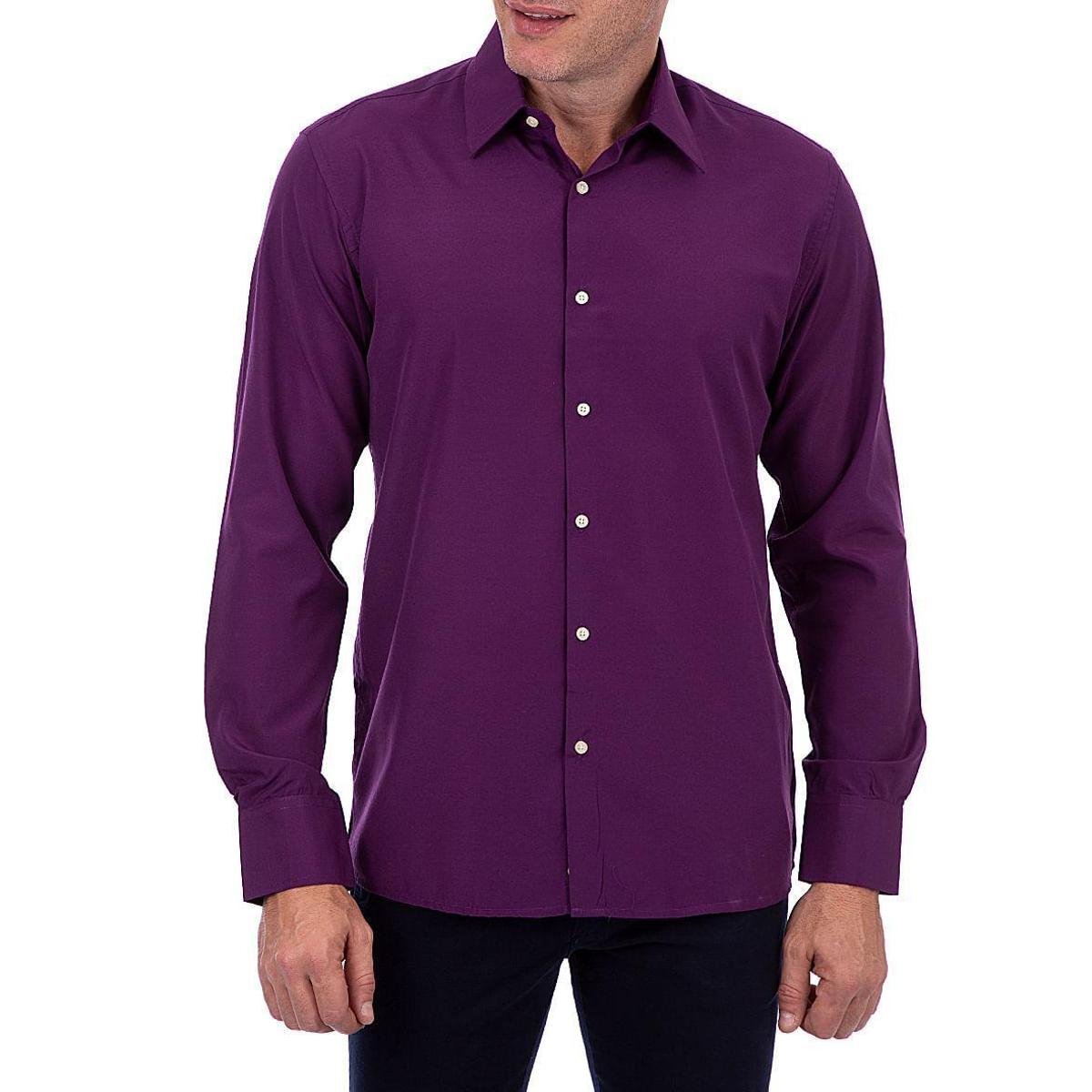 Camisa Social Masculina Roxo Lisa - 4 - Roxo | Netshoes