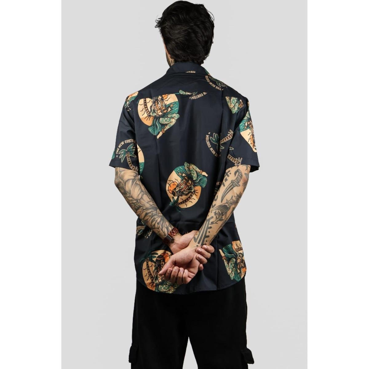 Camisa The New Custom Hula Masculina - Preto | Netshoes