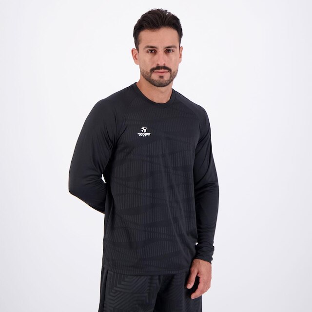 Camisa Topper Goleiro Classic IV Manga Longa Masculina - Preto | Netshoes